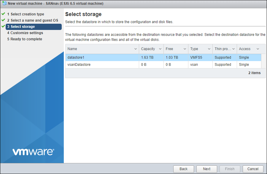 Example of Provisioning a VM for SANnav Installation